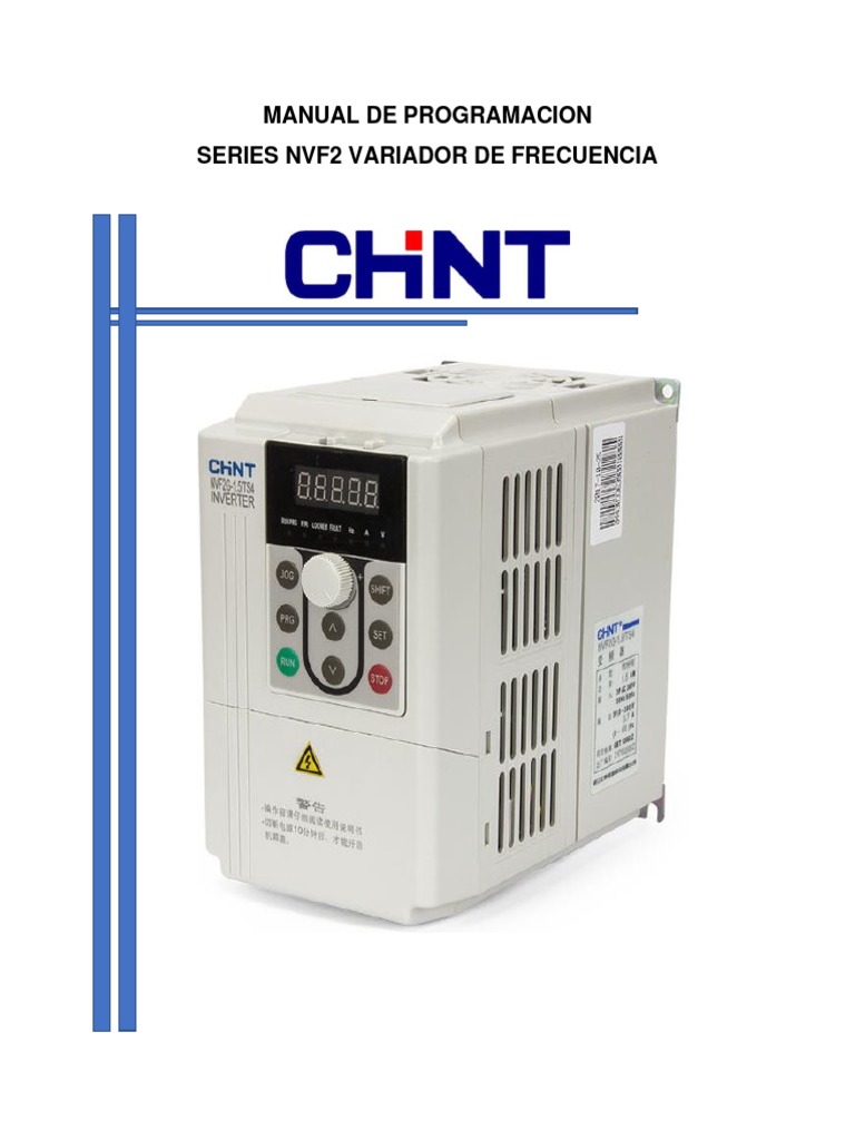 MANUAL DE PROGRAMACION NVF2G CHINT (Español) | PDF | Realimentación | Frecuencia