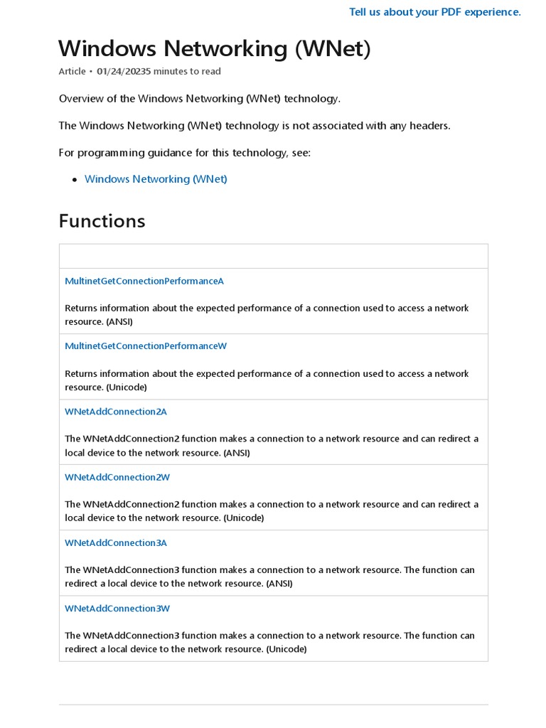Windows Win32 Api - Wnet PDF | PDF | Pointer (Computer Programming ...