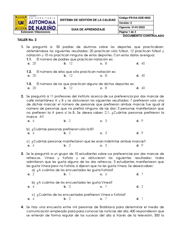GUIA No. 2 RAZONAMIENTO MATEMATICO | PDF