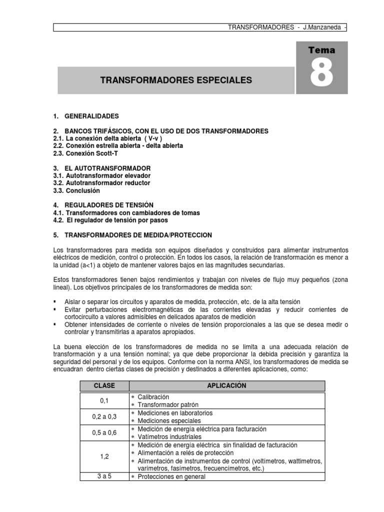 Tema - 8 - Trafos ProtecMed | PDF | Transformador | Inductor