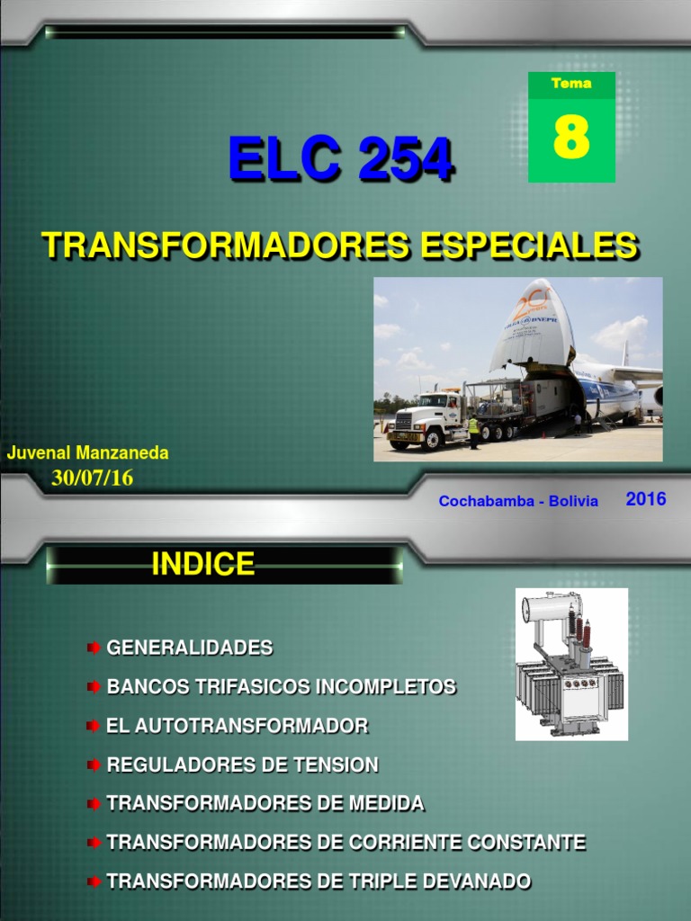 Tema 8 Trafos Especiales | PDF | Transformador | Corriente eléctrica