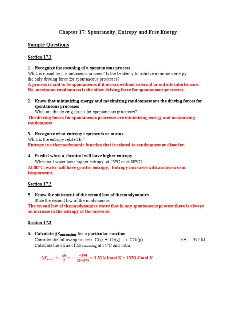 Chapter 17 - Rev PDF | PDF | Chemical Reactions | Entropy