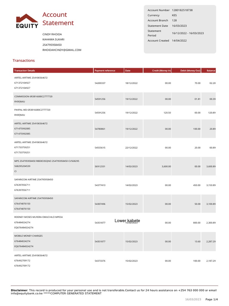 Statement PDF | Download Free PDF | Payments | Personal Finance