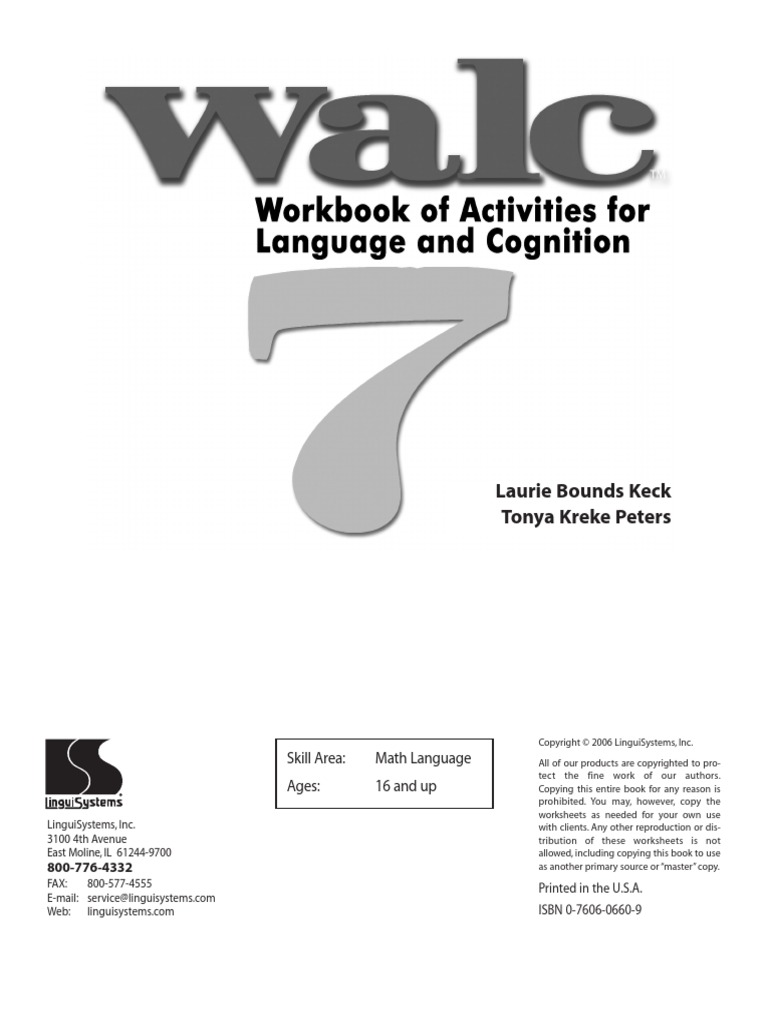 WALC 7 Math Language PDF | PDF | Teaspoon | Pint