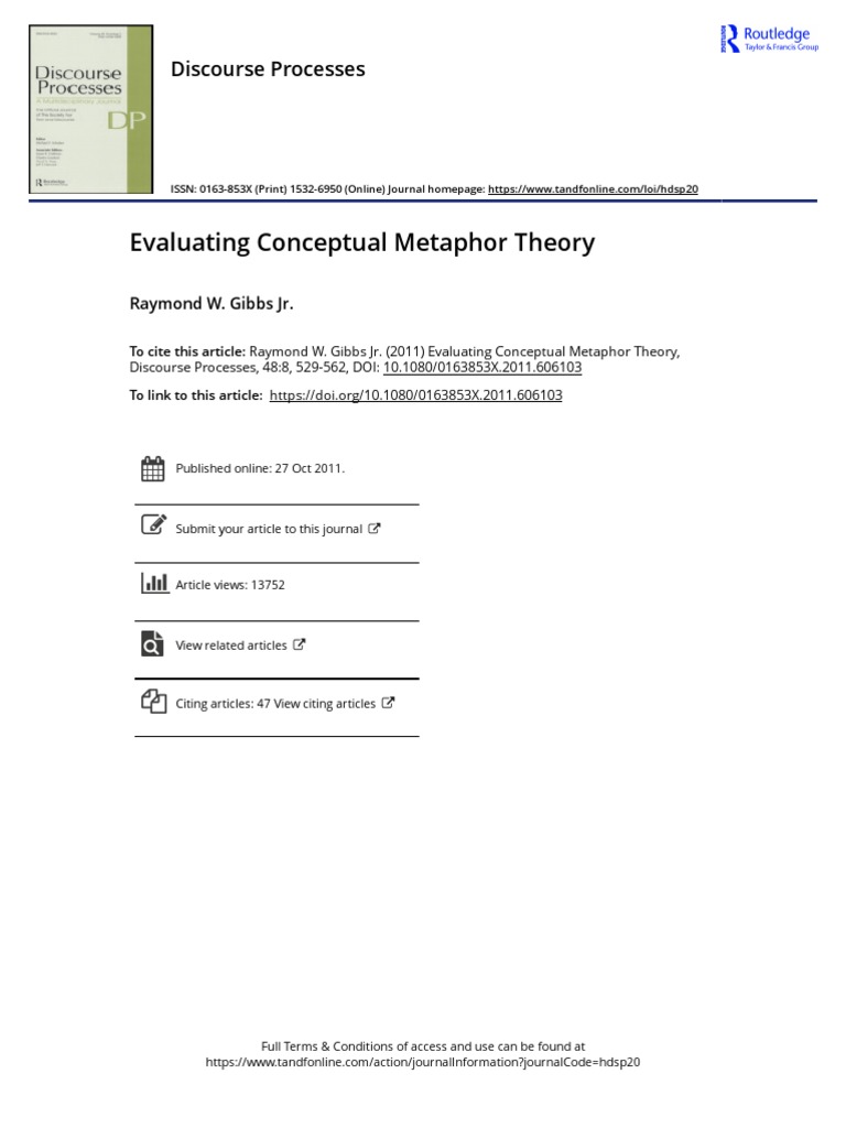 Evaluating Conceptual Metaphor Theory | PDF | Metaphor | Concept