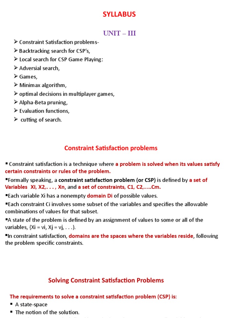 Ai-Unit-Iii Notes | PDF | Combinatorics | Theoretical Computer Science