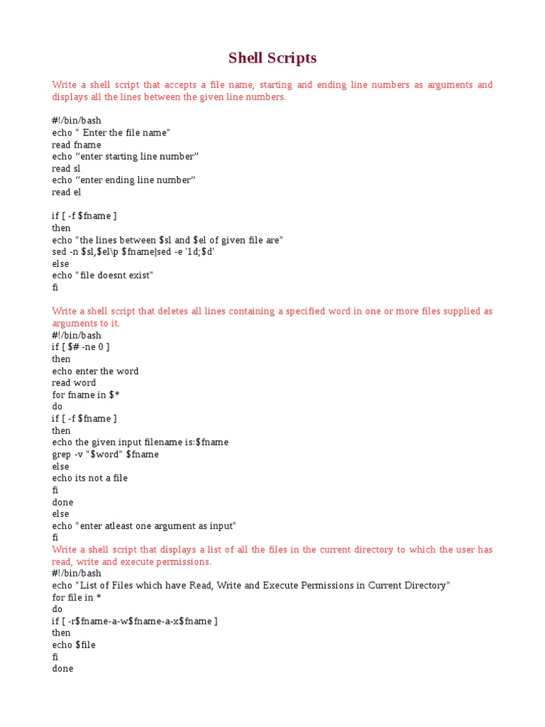 Lecture 11 Shell Programs To Learn PDF | PDF | Computer File | Filename Lecture 11 Shell Programs To Learn PDF | PDF | Computer File | Filename