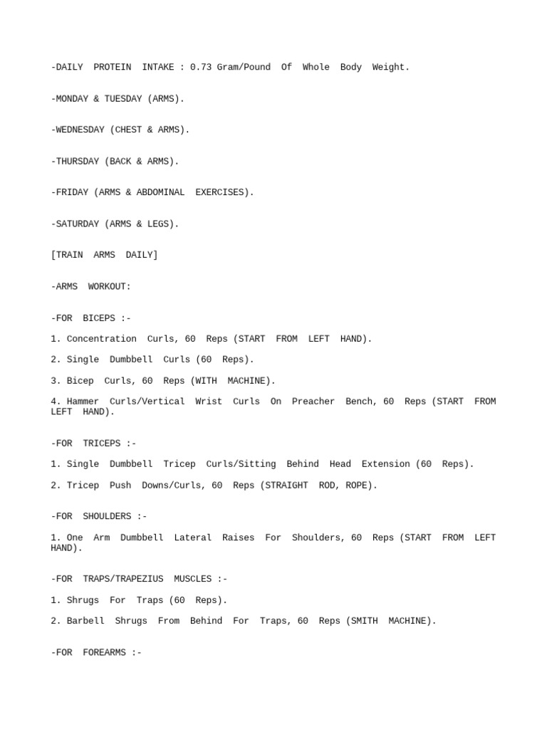 Workout Schedule | Download Free PDF | Anatomical Terms Of Motion ...