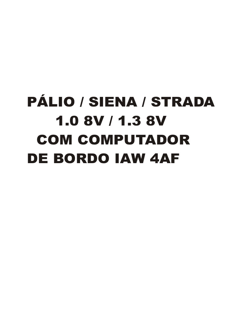 Palio Siena Strada Iaw 4af Com Computador de Bordo PDF | PDF