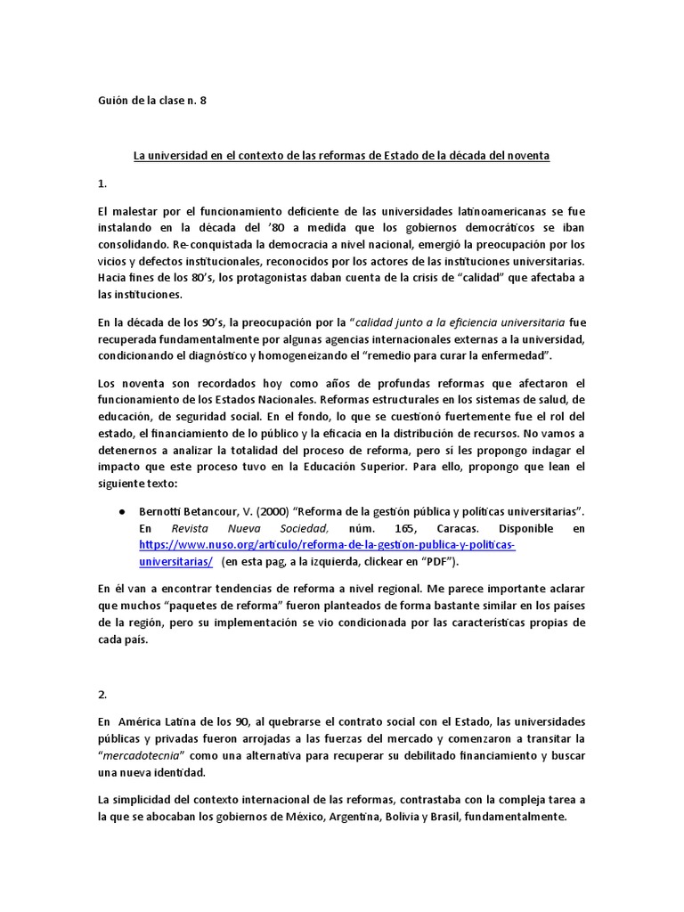 Guión de La Clase N 8 | PDF