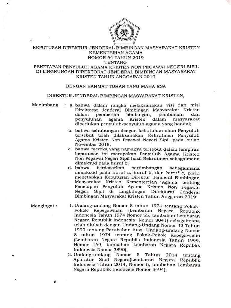 2019 - SK Dirjen | PDF