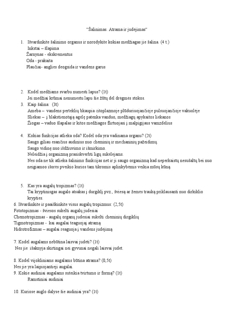 Salinimas. Atrama Ir Judejimas 8 Kl. 03 19 | PDF