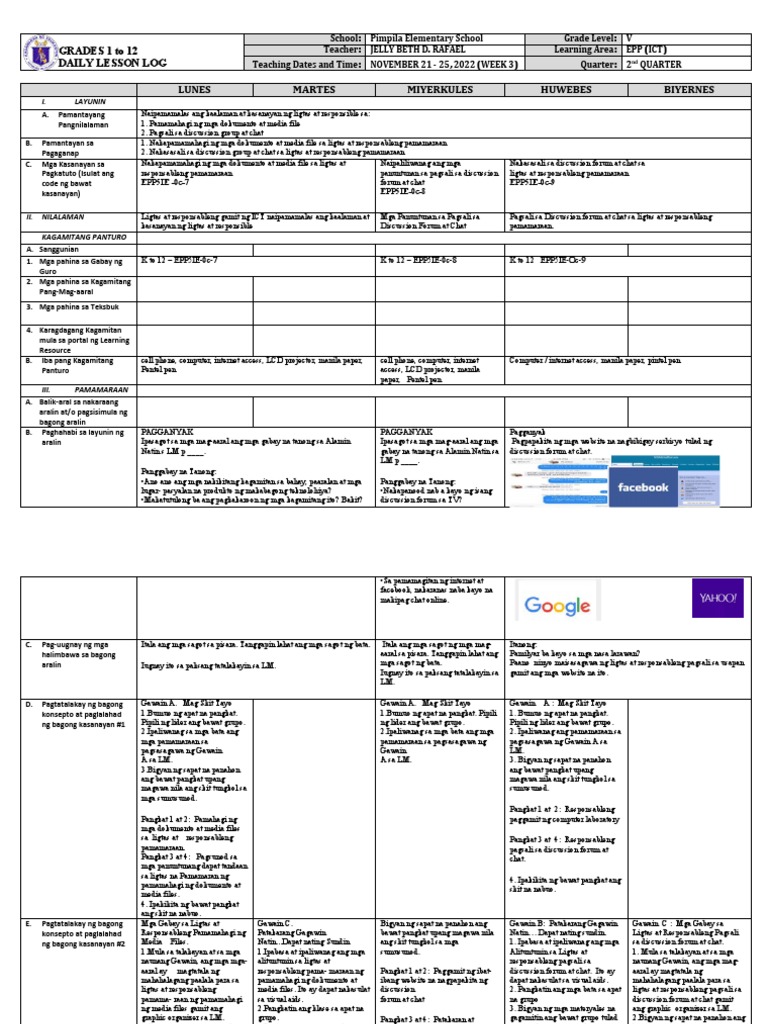 DLL - Epp 5 - Q4 - W3 | PDF