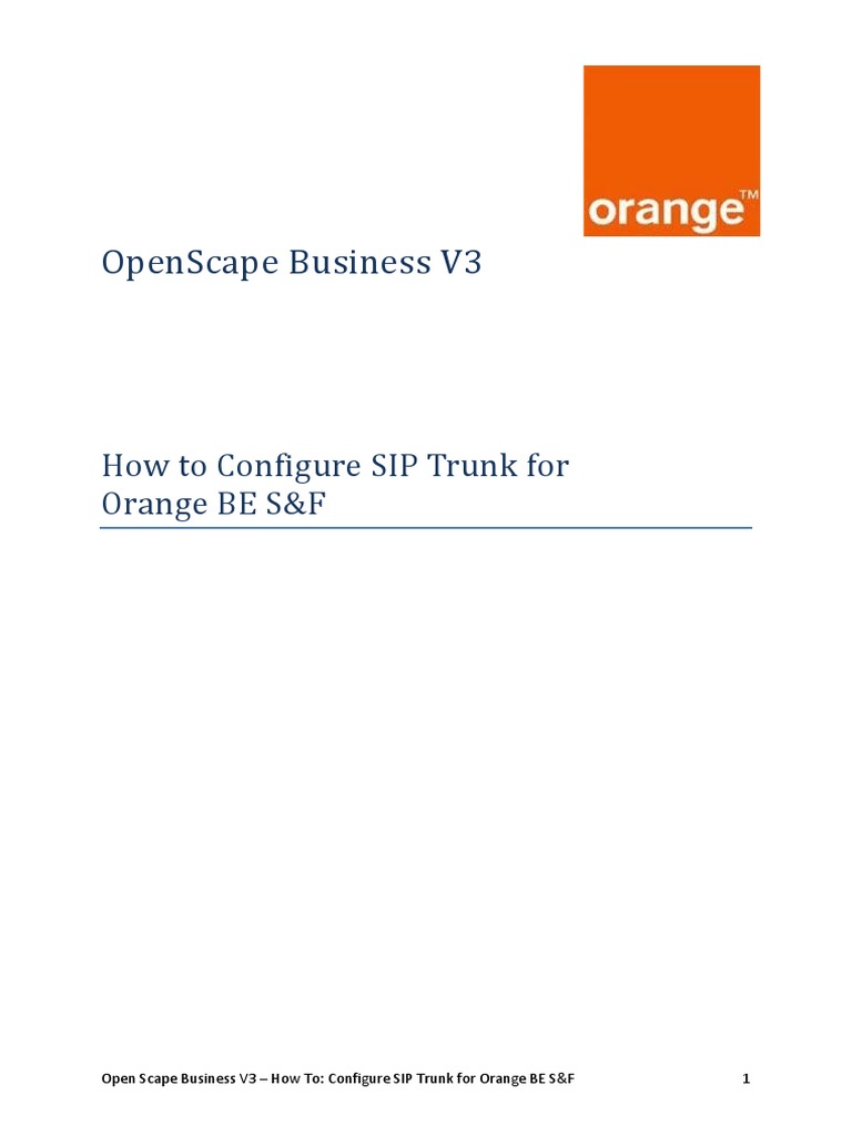 Configuration-ITSP OrangeBE PDF | PDF | Session Initiation Protocol ...