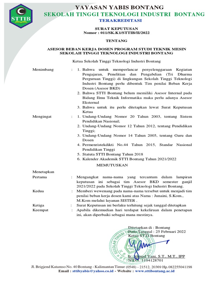 SK Asesor BKD Pak Junaini-4 | PDF