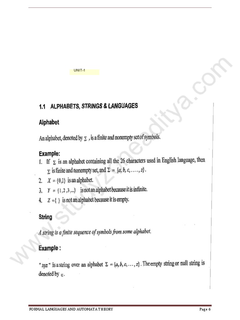 Formal Languages and Automata Theory Notes | PDF | Formalism (Deductive ...