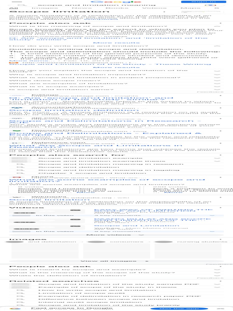 Scope and Limitation Meaning - Google Search | PDF | Scope (Computer ...