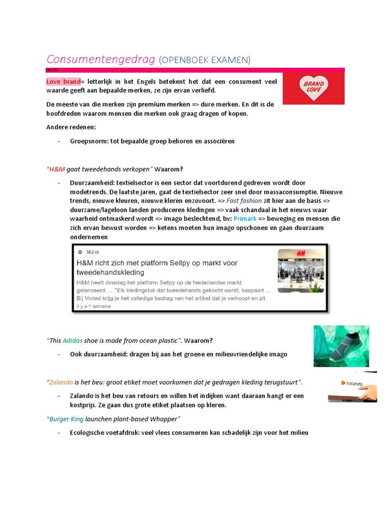 Consumentengedrag Samenvatting Finale Versie 2021 | PDF