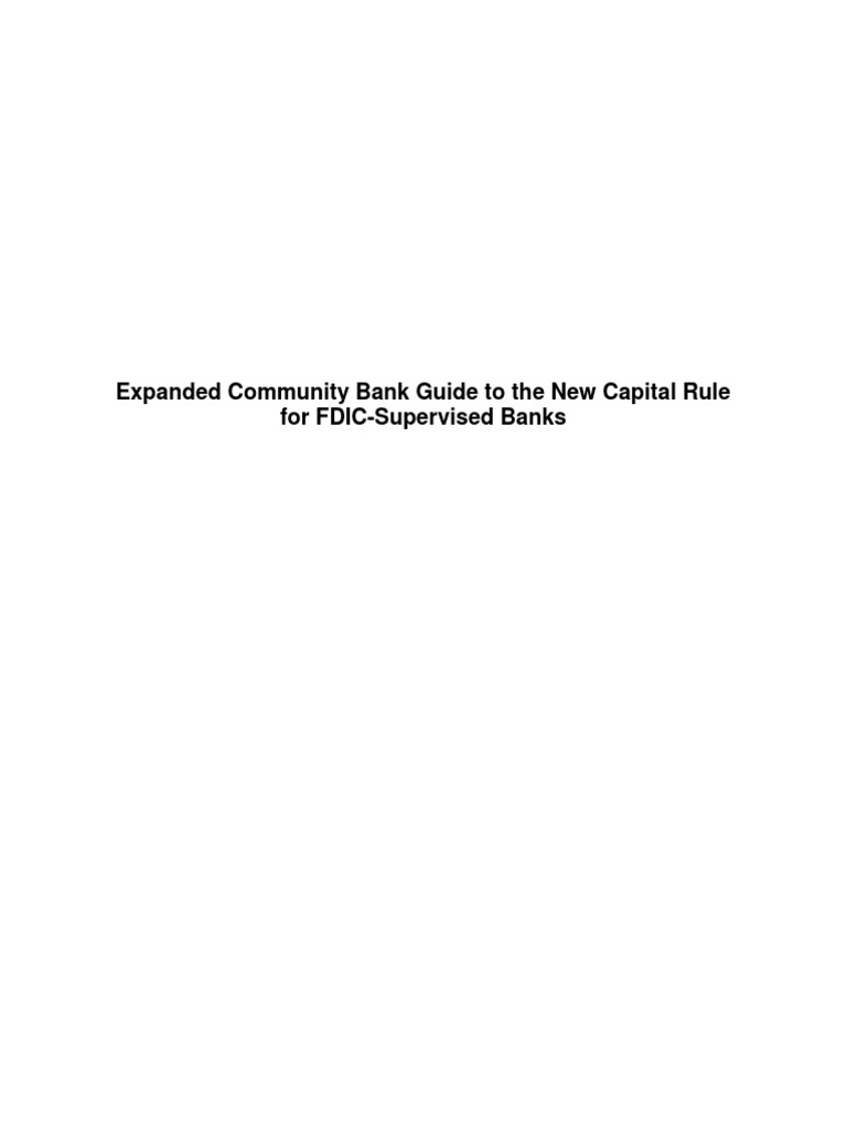 Community Bank Guide Expanded | PDF | Capital Requirement | Banks