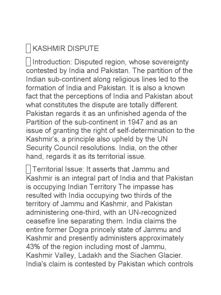 Kashmir Issue | PDF | Kashmir | Politics Of India