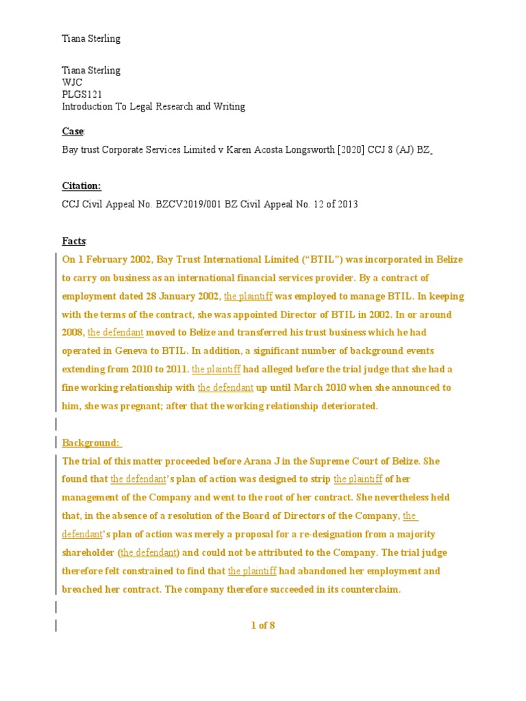 Case Brief | PDF | Judgment (Law) | Common Law