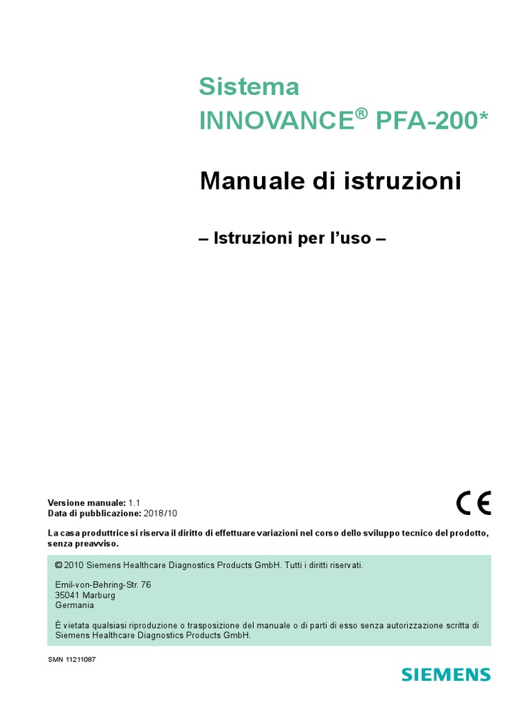 INNOVANCE PFA-200 System Instruction Manual - Version 1.1 It | PDF