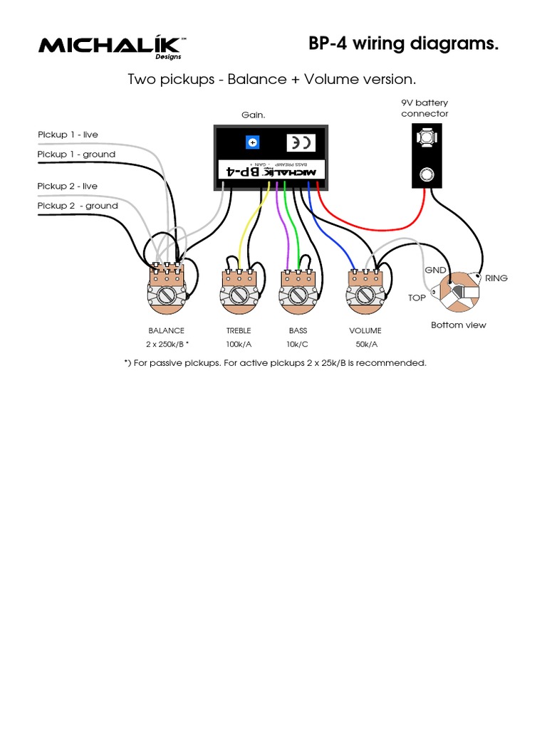 Bass Preamp Wiring Diagrams Guide | PDF