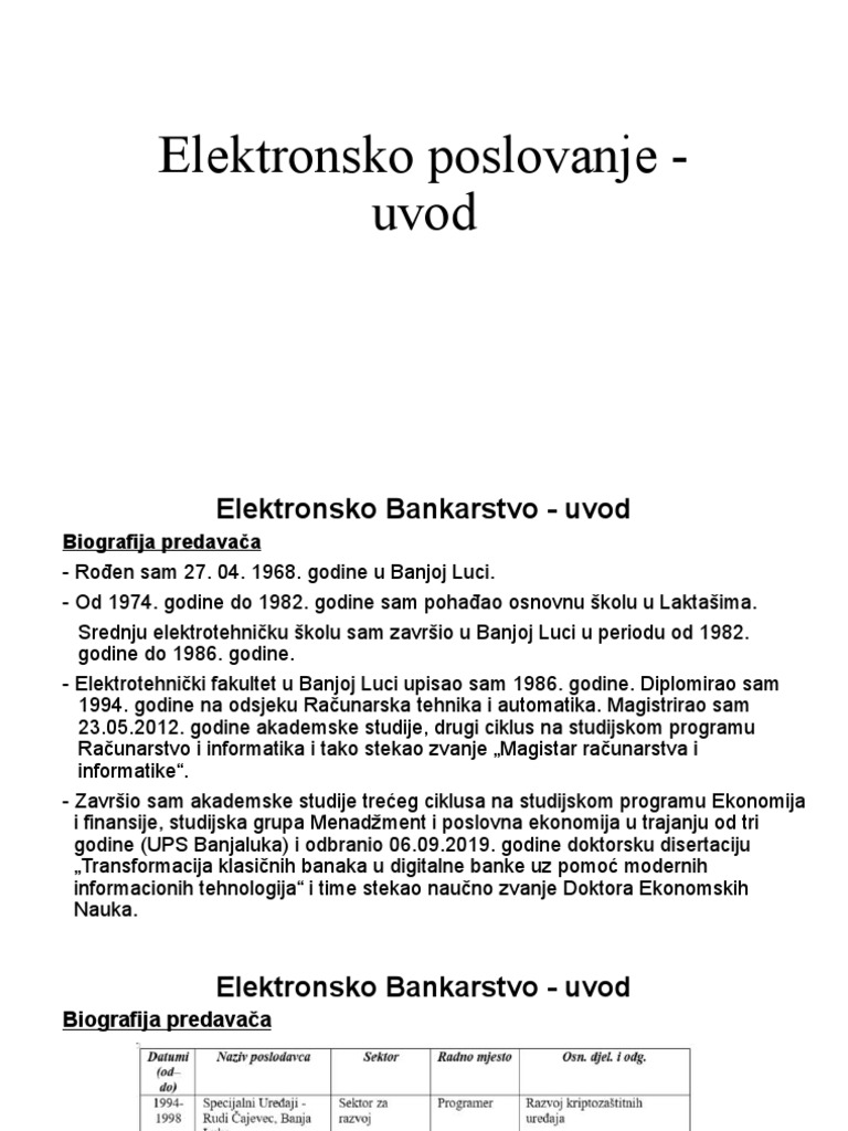 01 - Cas - Ebanking - Istorija I Uvod - Long - Ver | PDF