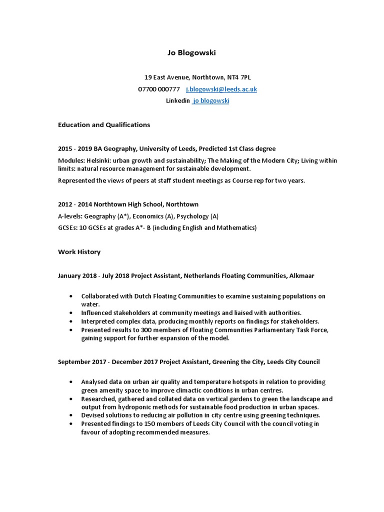 Trad CV Jo Blogowski | PDF