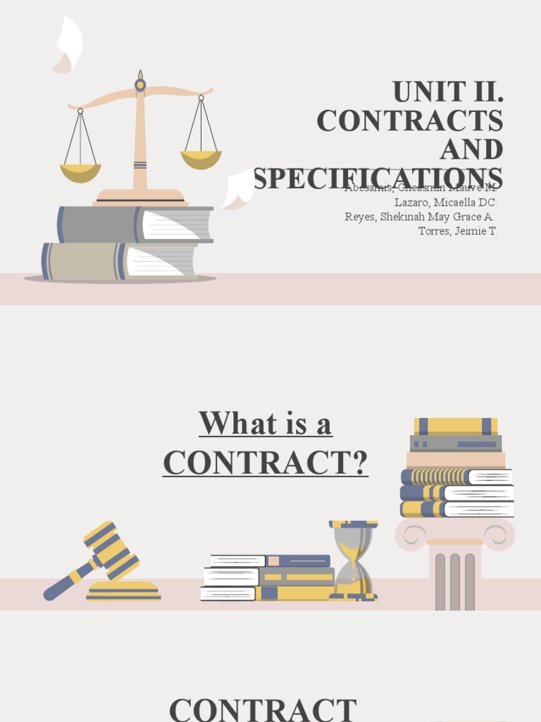 Unit Ii. Contracts and Specifications | PDF | Water Heating | Specification (Technical Standard)