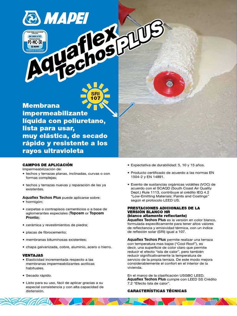 Aquaflex Techos Plus | PDF | Hormigón | Agua