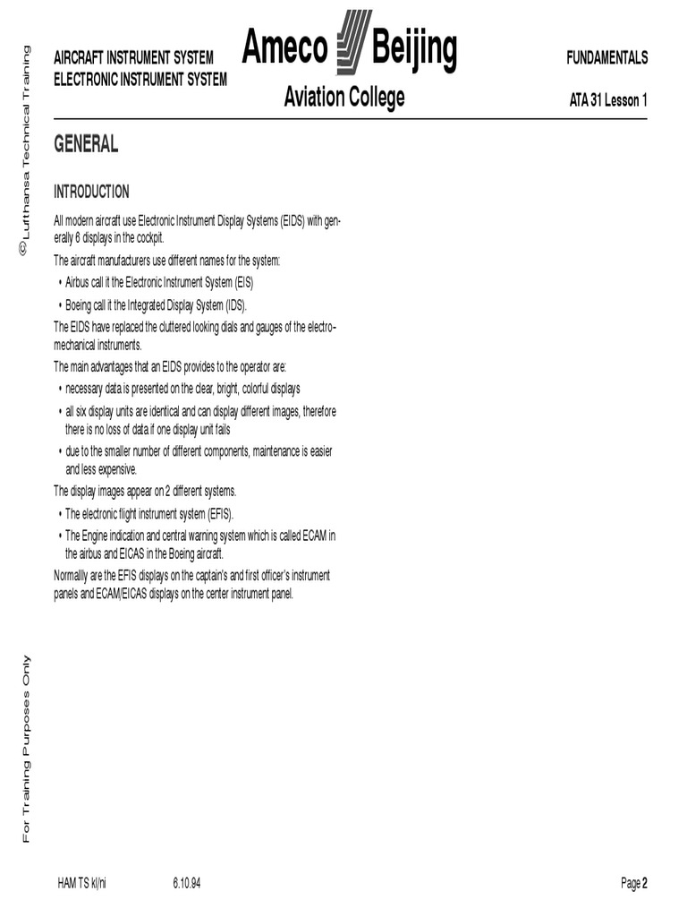 Reference 01 - Indicating System (ATA 31) - General PDF | PDF ...