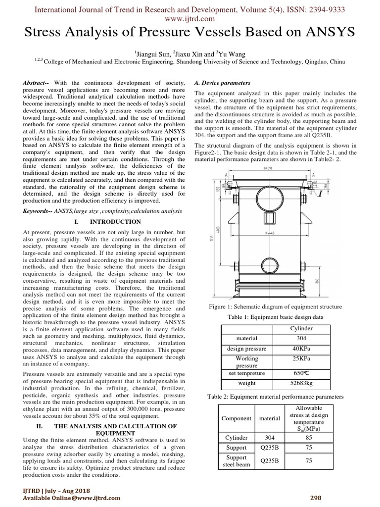 Stress Analysis of Pressure Vessels Based On ANSYS | PDF | Strength Of Materials | Stress ...