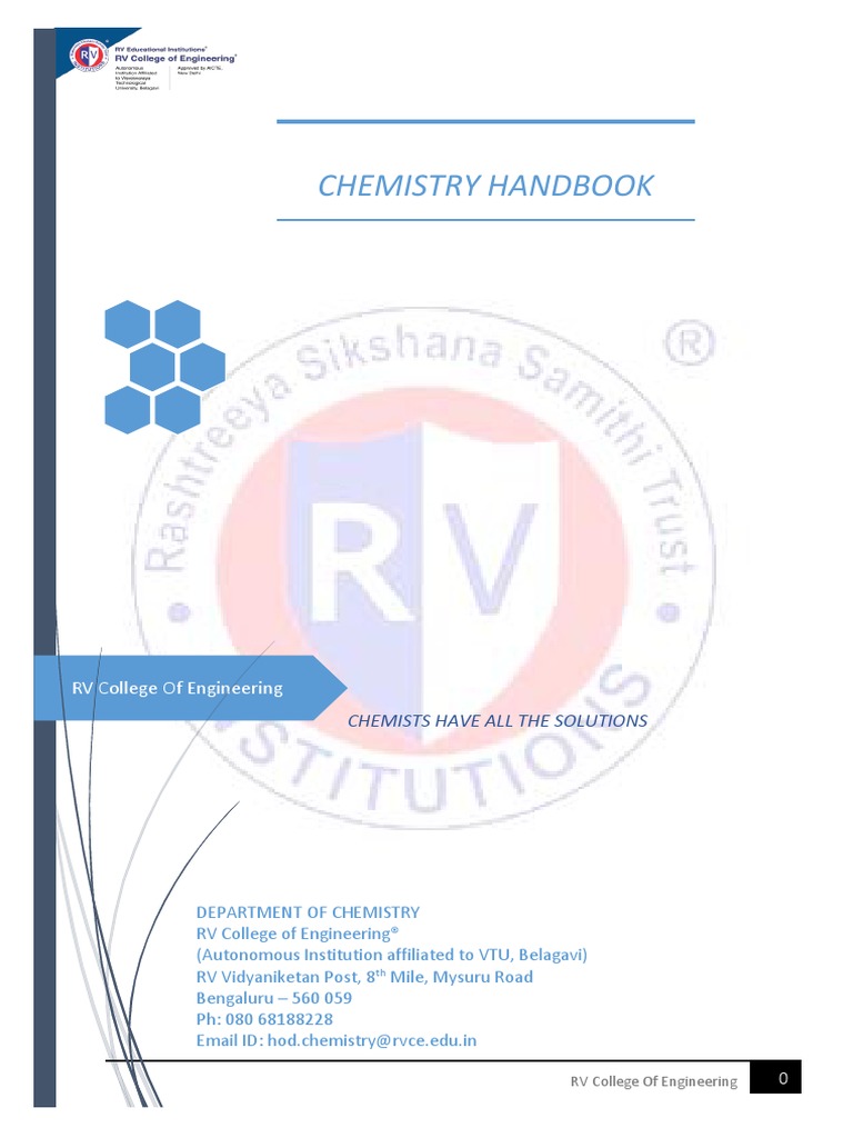 Chemistry Handbook PDF | PDF | Ph | Solubility