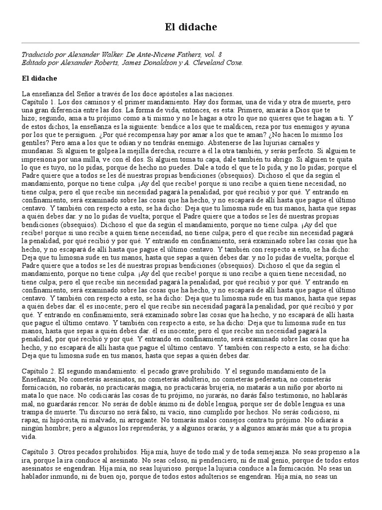 El Didache | PDF | orador del Señor | eucaristía