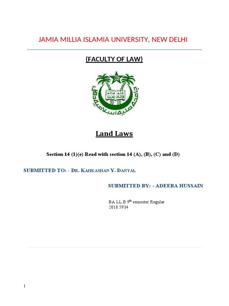 Land Law | PDF | Leasehold Estate | Eviction