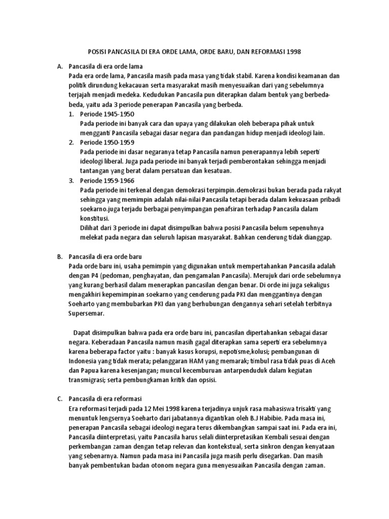 Posisi Pancasila Di Era Orde Lama | PDF