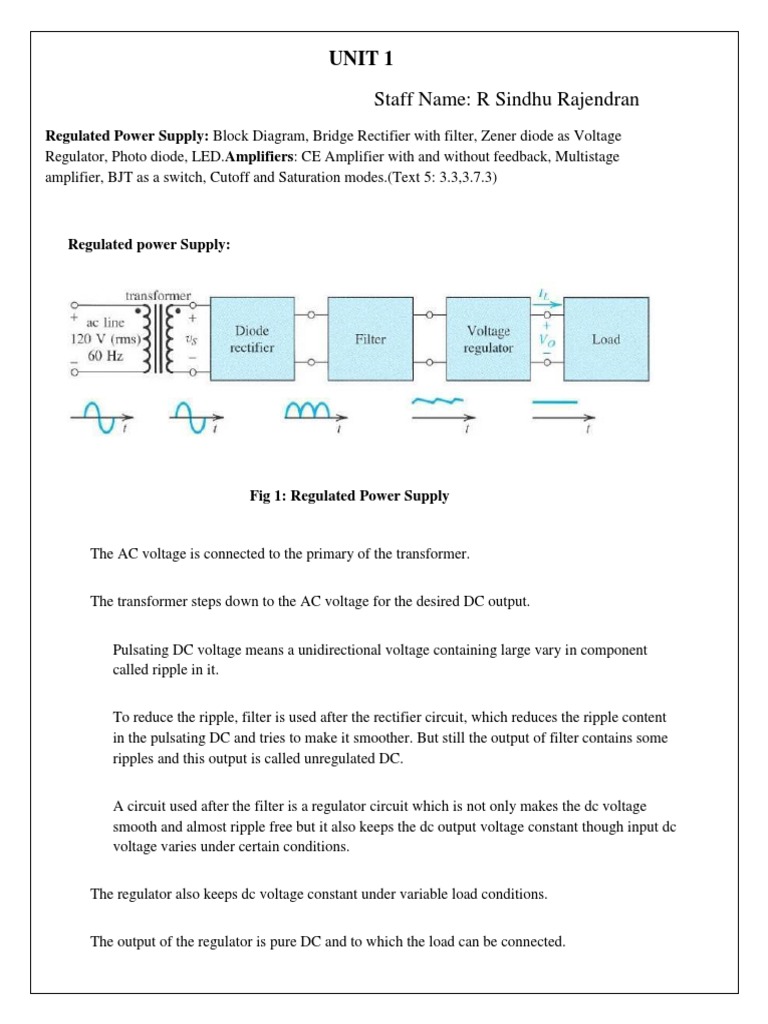 Unit 1 Notes | PDF | Rectifier | Light Emitting Diode