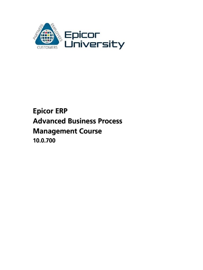 Epicor University_Advanced business process management course.pdf | PDF ...