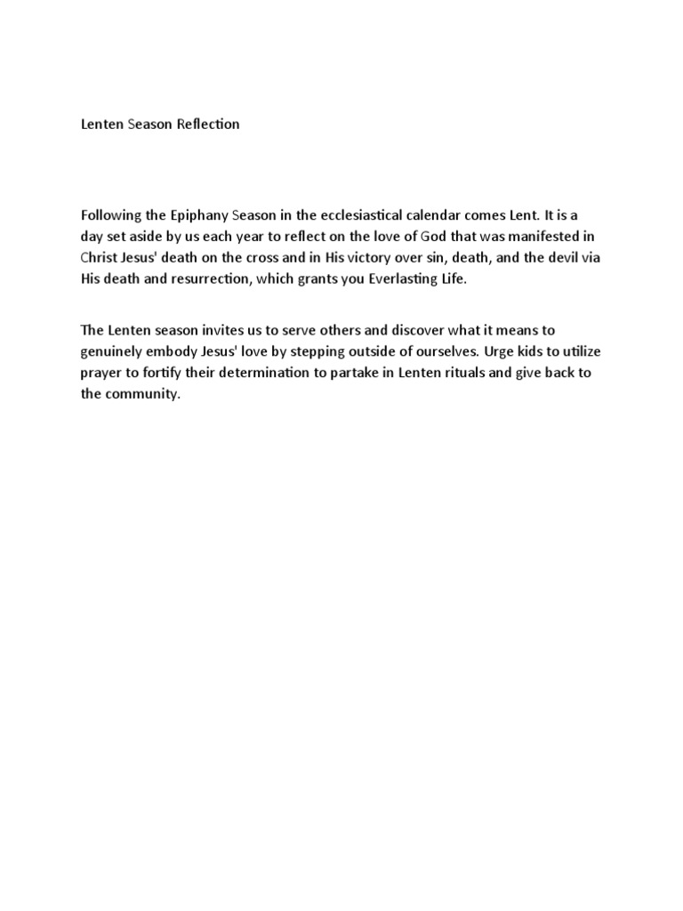 Lenten Season Reflection and Service Guide | PDF | Religion & Spirituality