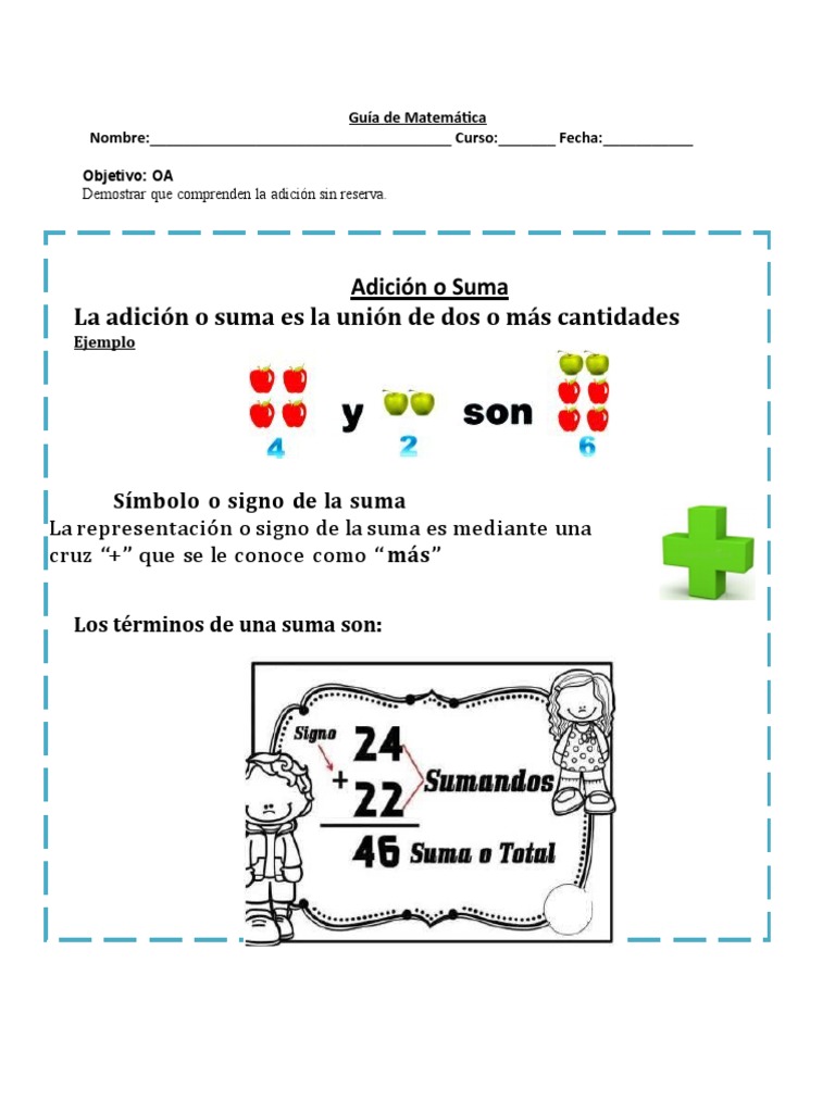 Guía Sumas Simples | PDF