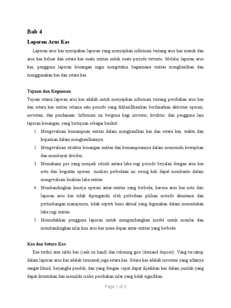 Laporan Arus Kas | PDF