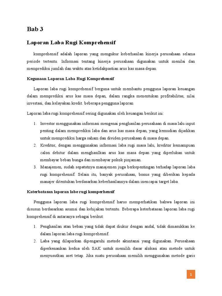 Laporan Laba Rugi Komprehensif | PDF