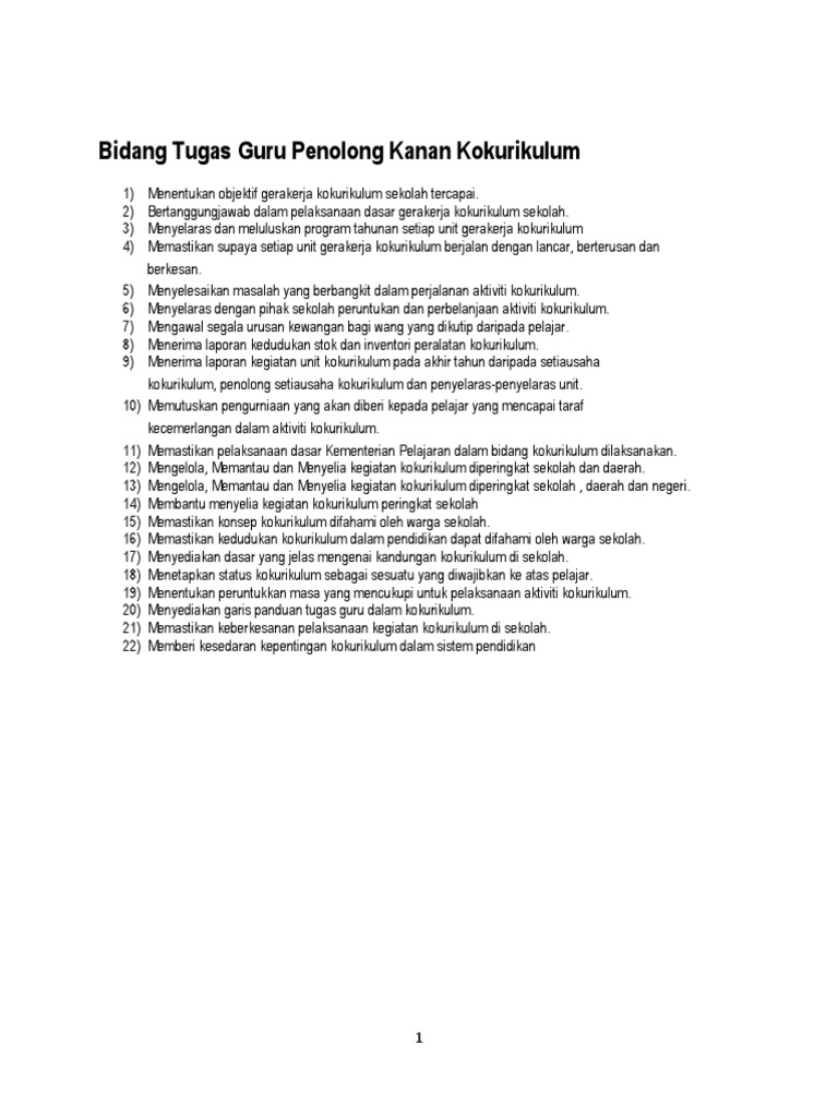 Bidang Tugas GPK Koko & GKMP | PDF