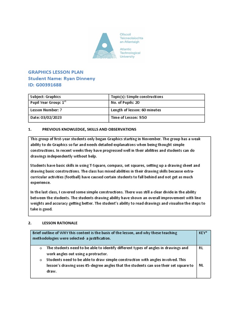 Lesson Plan 7 Graphics | PDF | Drawing | Lesson Plan
