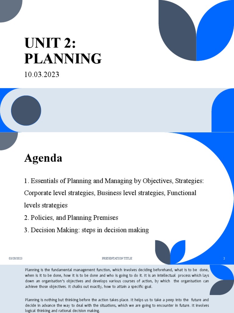 Pom Unit2 | PDF | Strategic Management | Decision Making