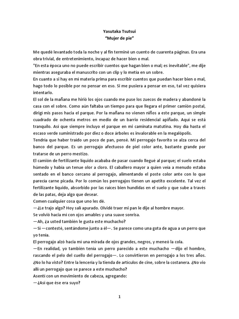 87 - Yasutaka Tsutsui - Mujer de Pie | PDF