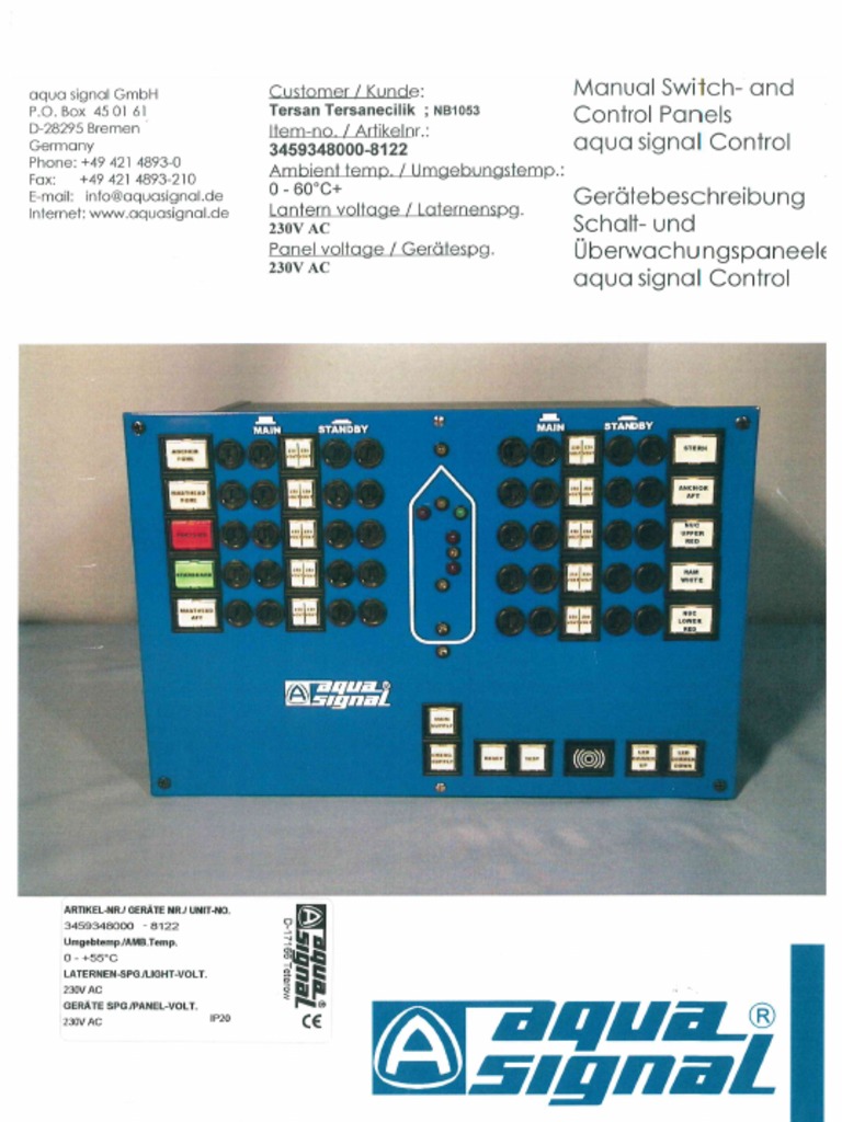 Aqua Signal - Operator Manual | PDF