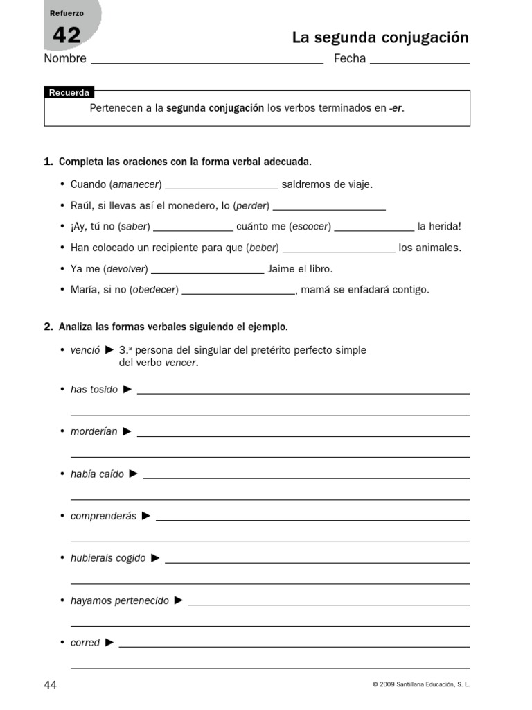 LE5 - U13 Segunda Conjugacion | PDF