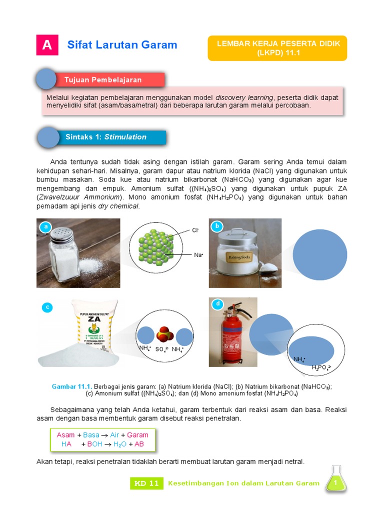 LKPD 1_SIFAT LARUTAN GARAM | PDF